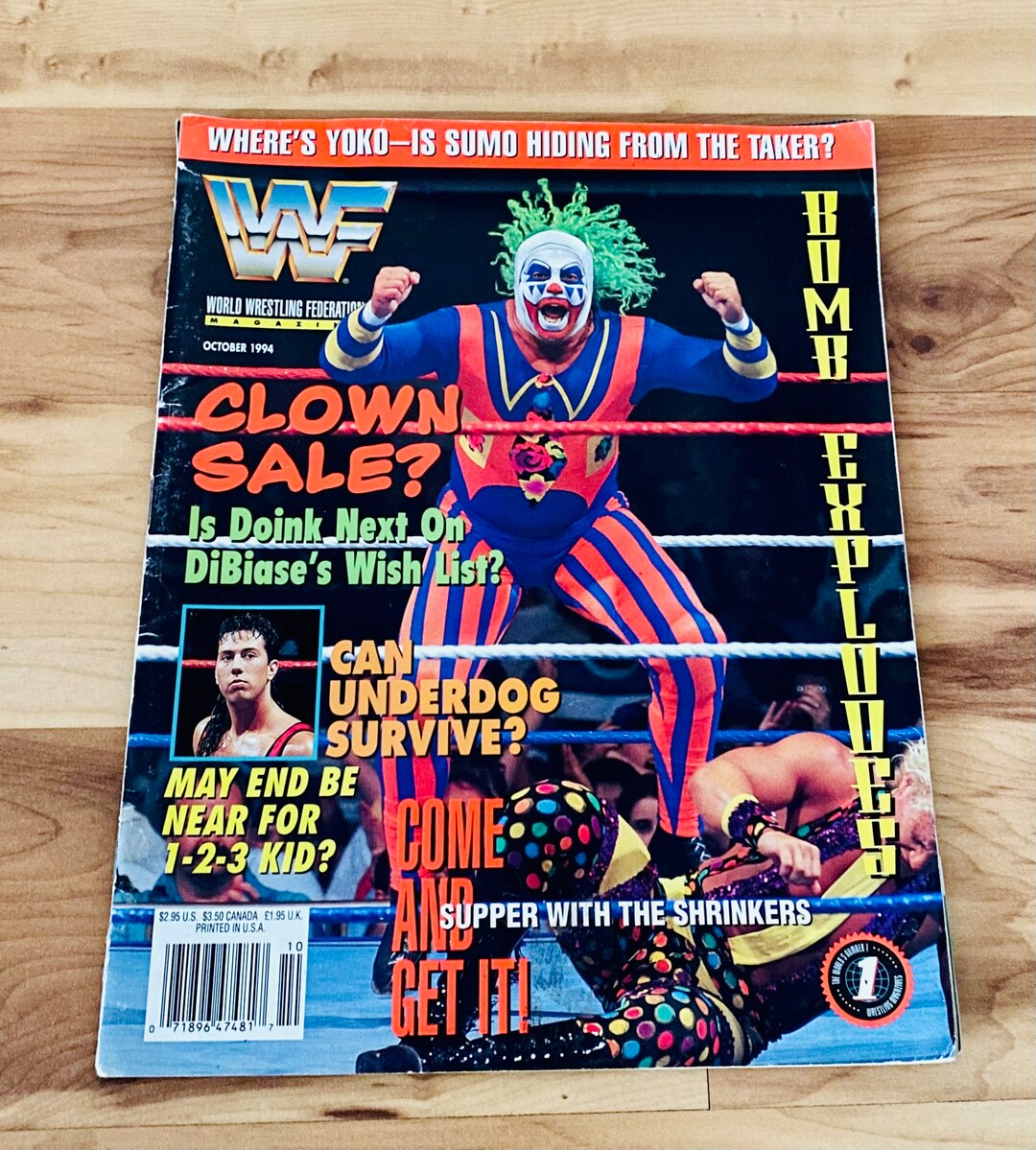 WWF Wrestling Magazine October 1994 Doink the Clown Cover 123 Kid ...