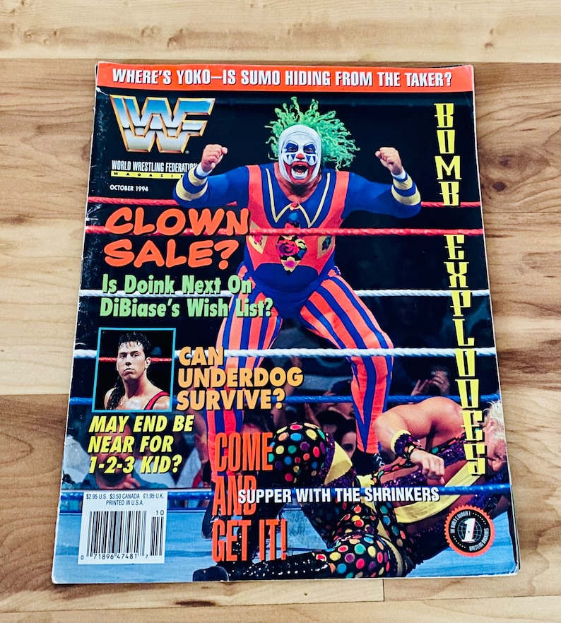 WWF Wrestling Magazine October 1994 Doink the Clown Cover 123 Kid ...