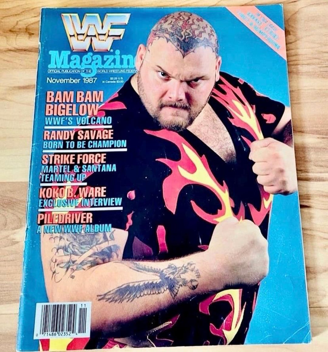 WWF Magazine November 1987 – Bam Bam Bigelow Cover RARE Vintage WWE ...