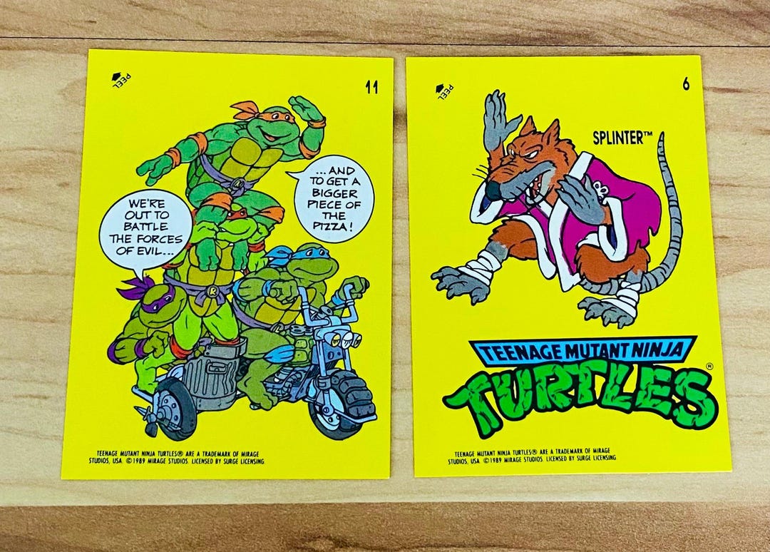 TMNT & Splinter Rookie 1989 Topps Teenage Mutant Ninja Turtles Sticker ...