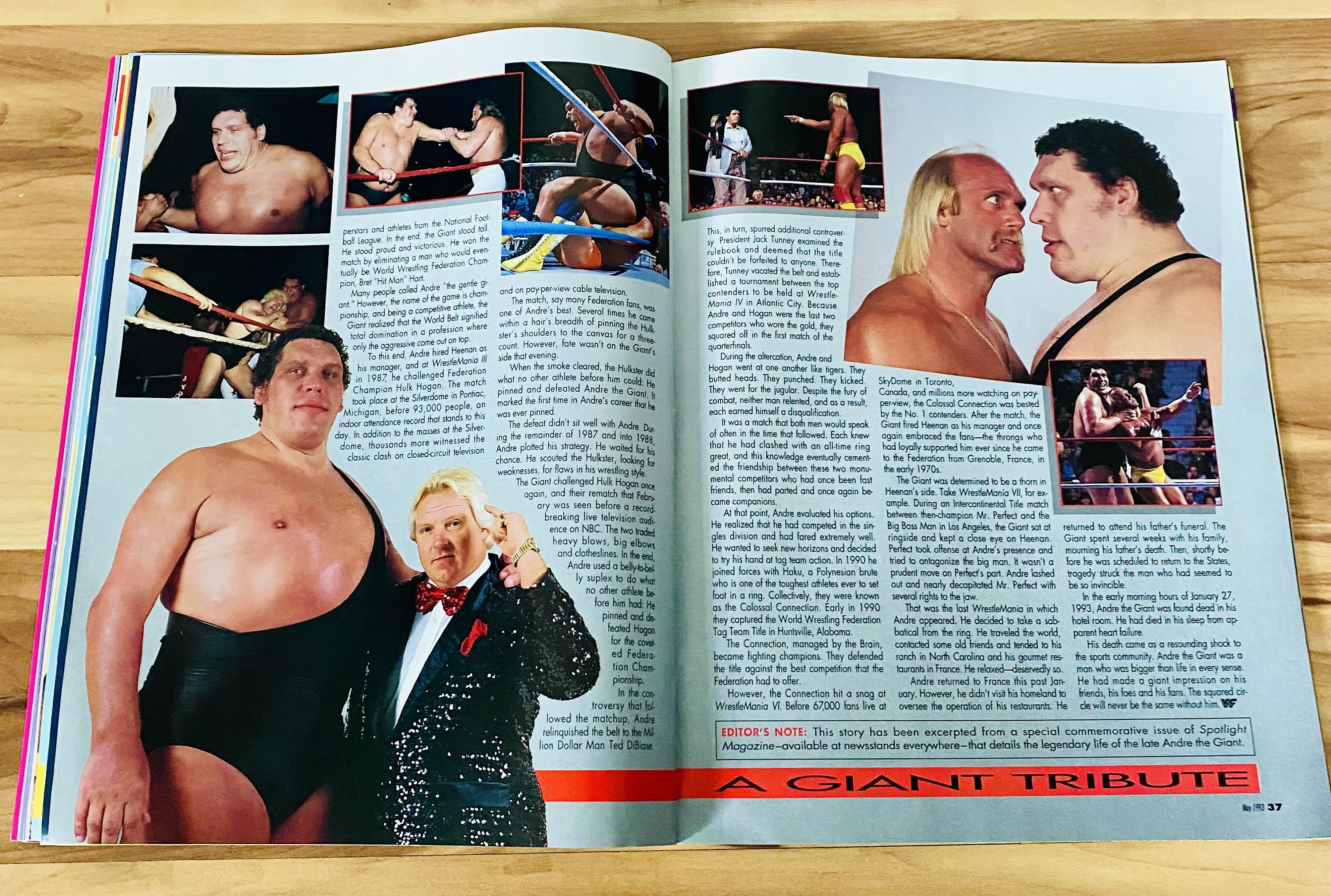 WWF Wrestling Magazine May 1993 Hulk Hogan Cover Andre Bret Hart WWE ...