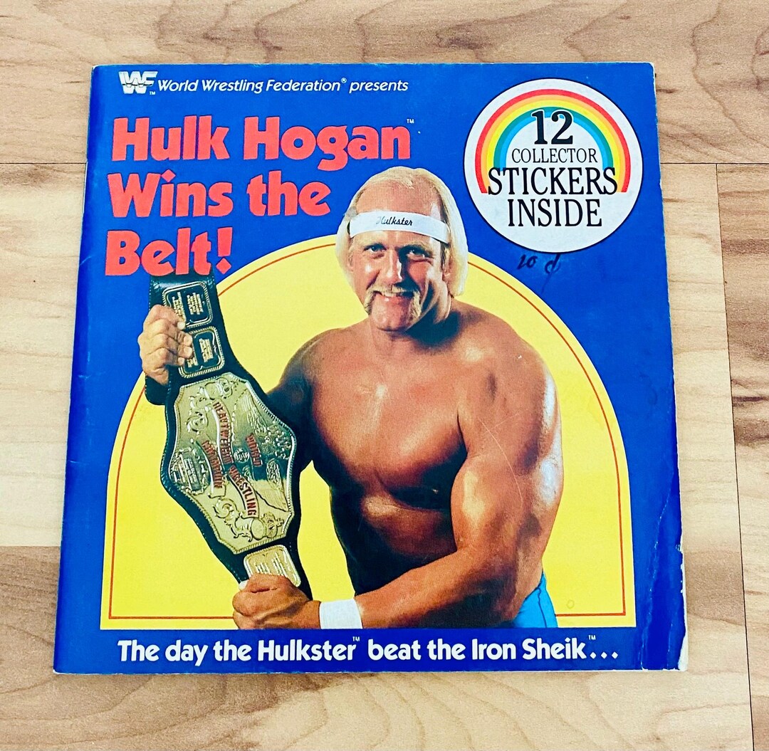 1985 WWF Hulk Hogan Wins the Belt Sticker Book With All 12 Stickers ...
