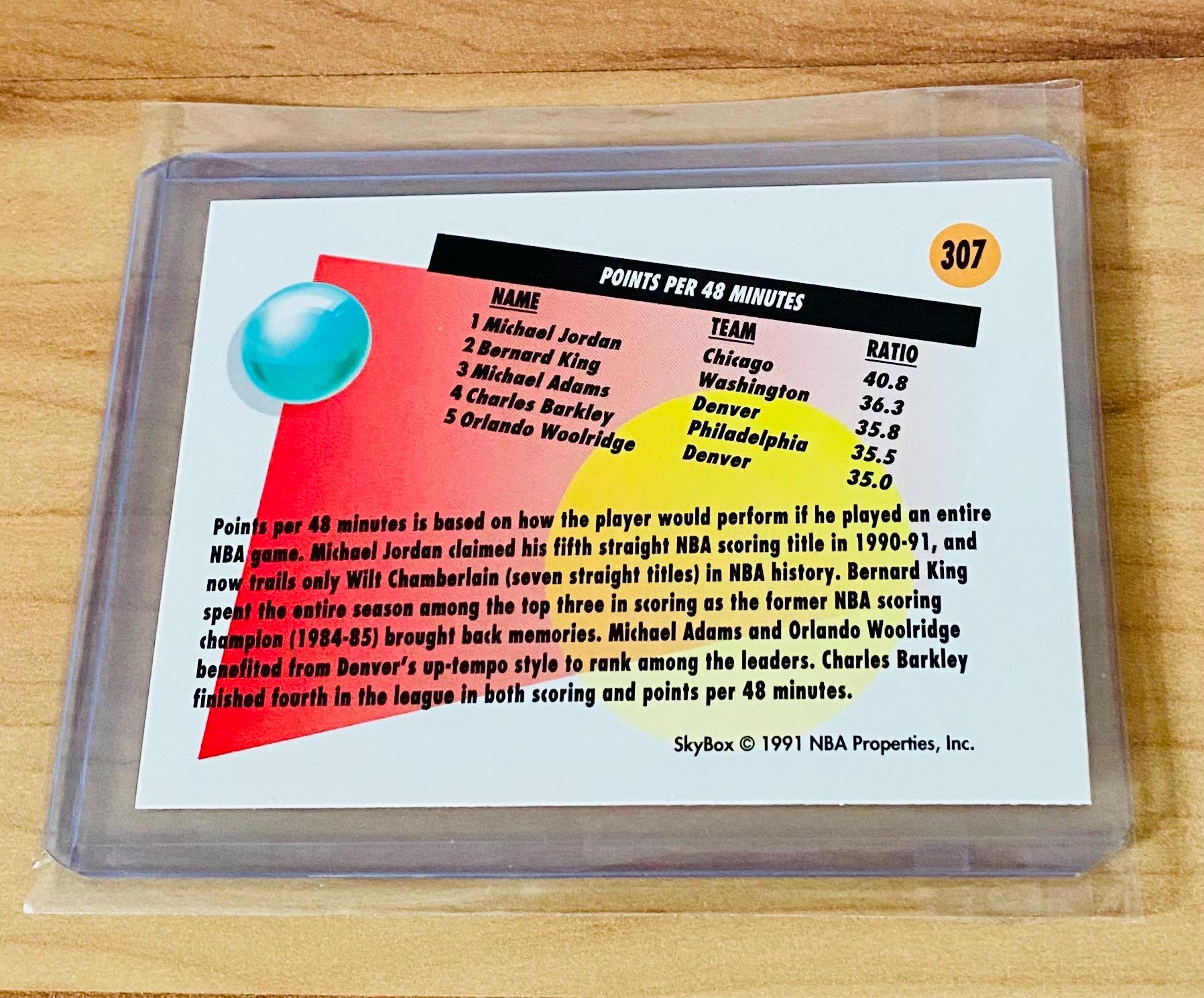 Michael Jordan 1991-92 Skybox Basketball Card 307 Point Leader Mint - Etsy