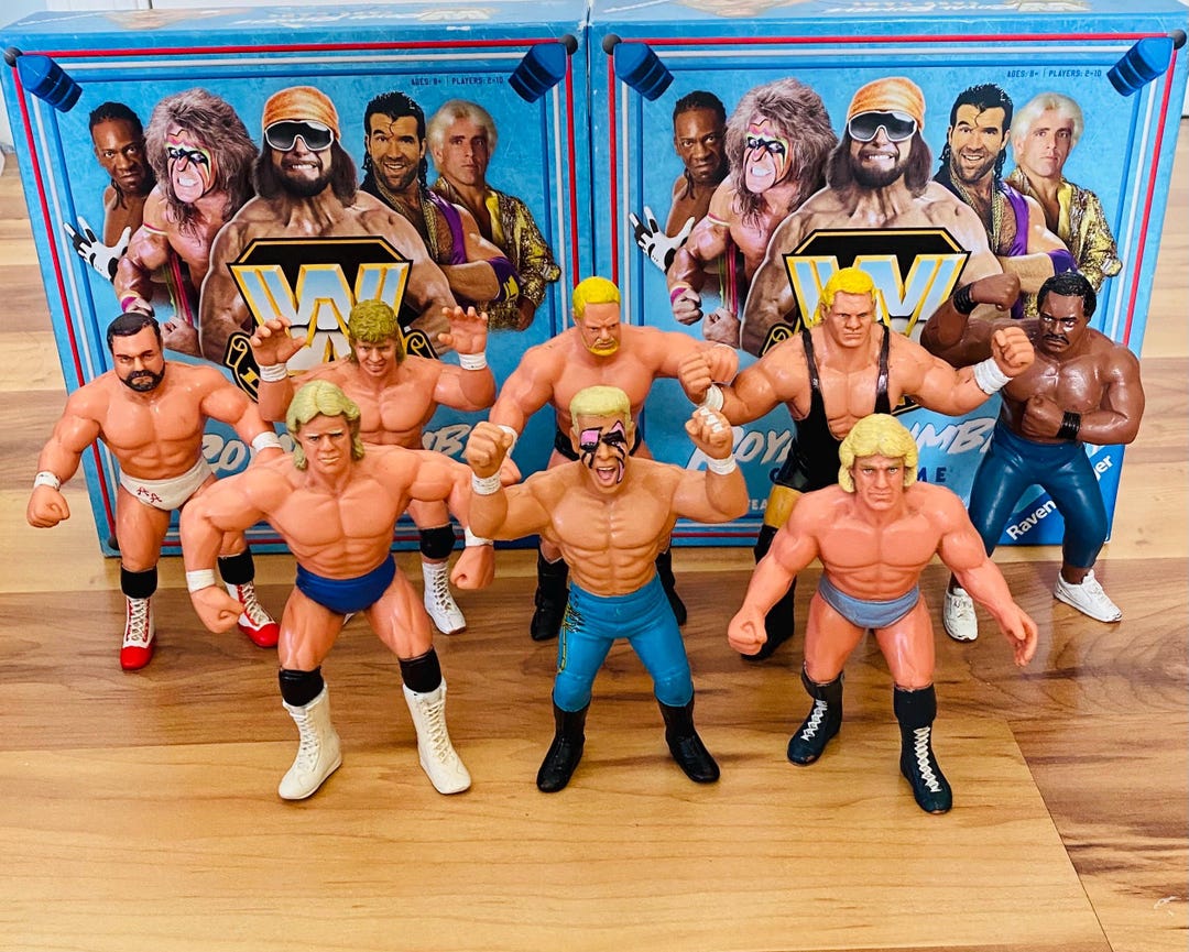 Vintage WCW Galoob Wrestling Figures Rare Ric Flair, Sting, Lex, Sycho Sid 8 Awesome Figures WWE ...