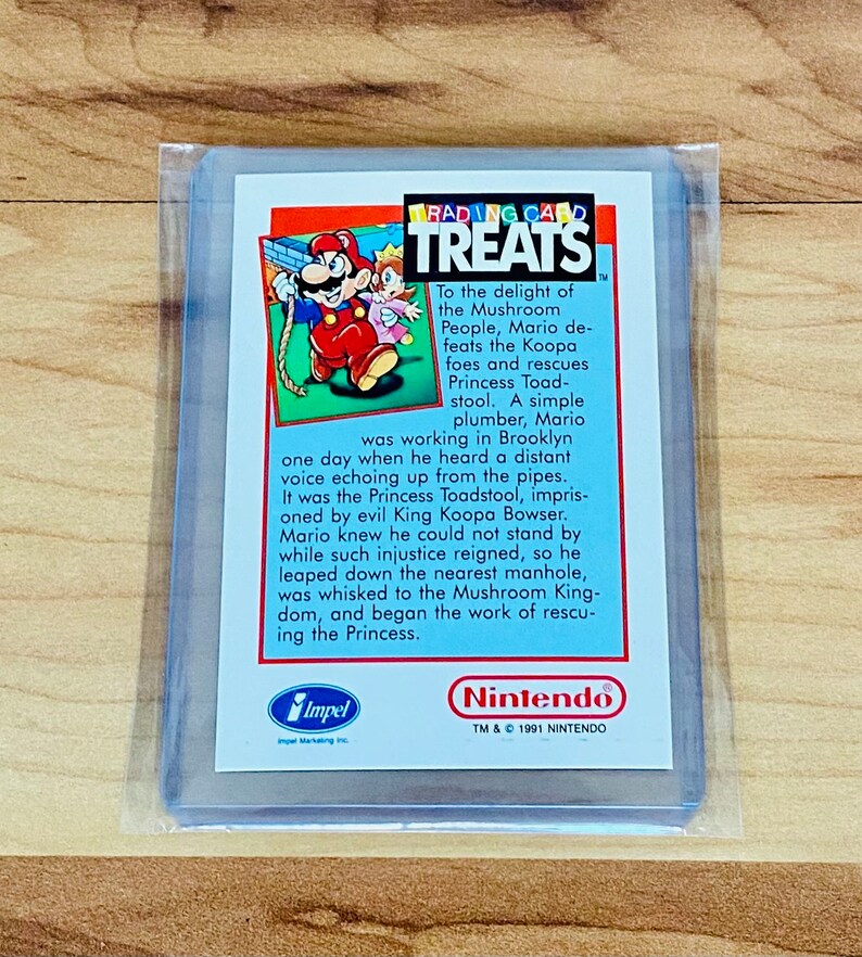 Super Mario Rescuing Princess Peach 1991 Nintendo Impel Promo Card NM ...