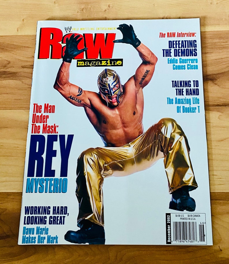 WWE RAW Magazine December 2002 Wrestling Rey Mysterio WWF Davis Poster ...