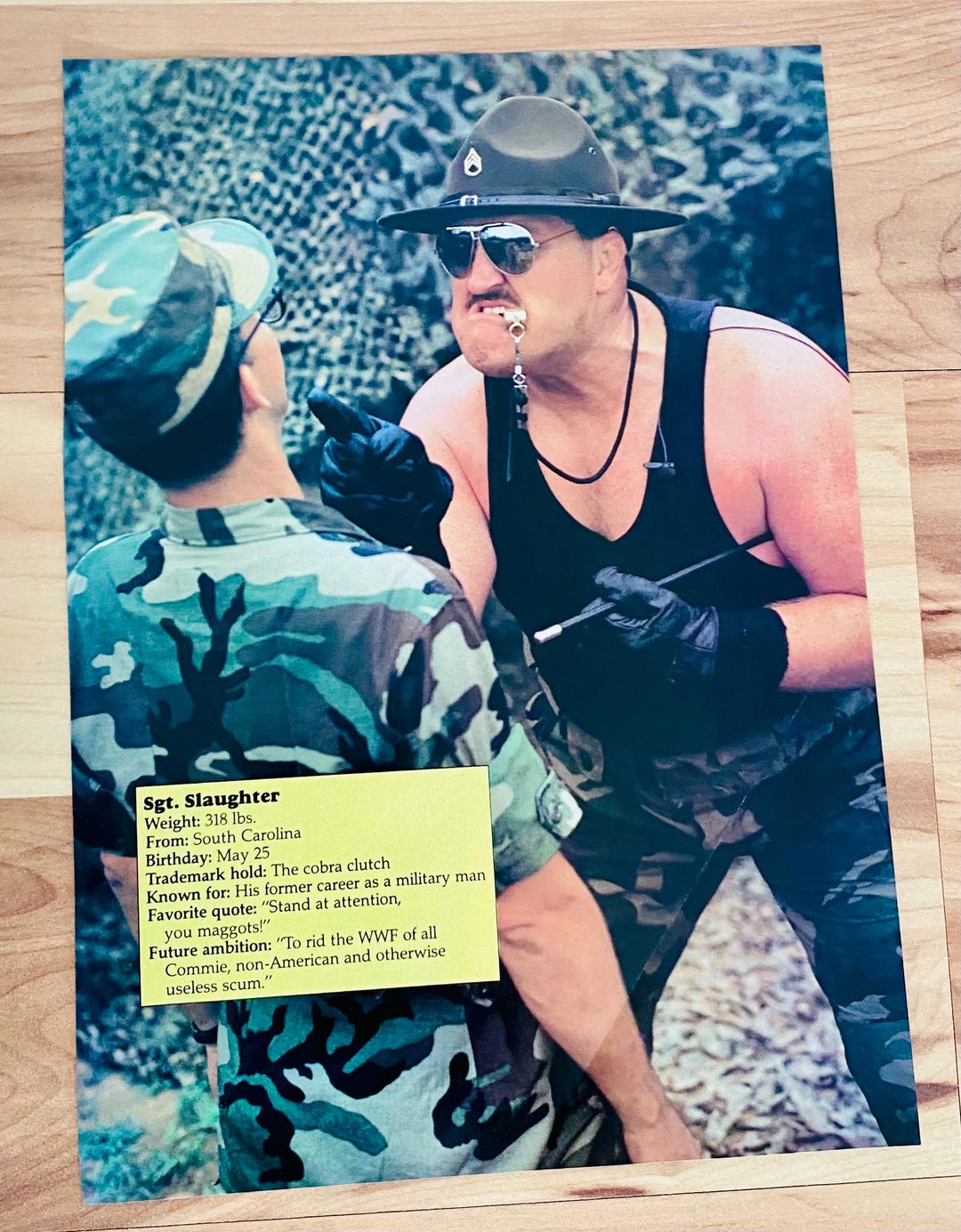Sgt Slaughter 1990 WWF Superstars Magazine Original 8x10 Picture Photo ...