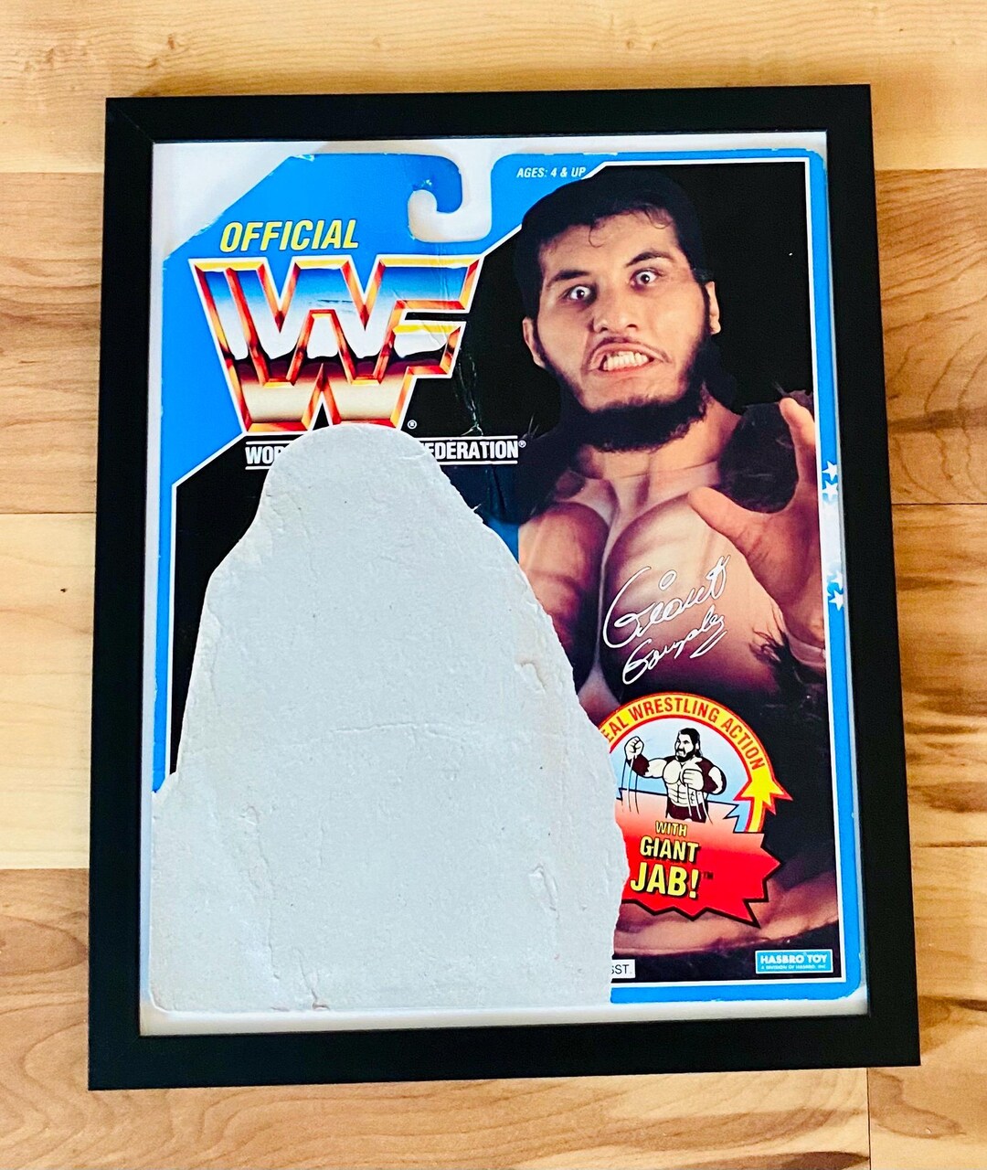 Hasbro WWF Giant Gonzalez Action Figure Card Back WWE Vintage 1993 Rare ...