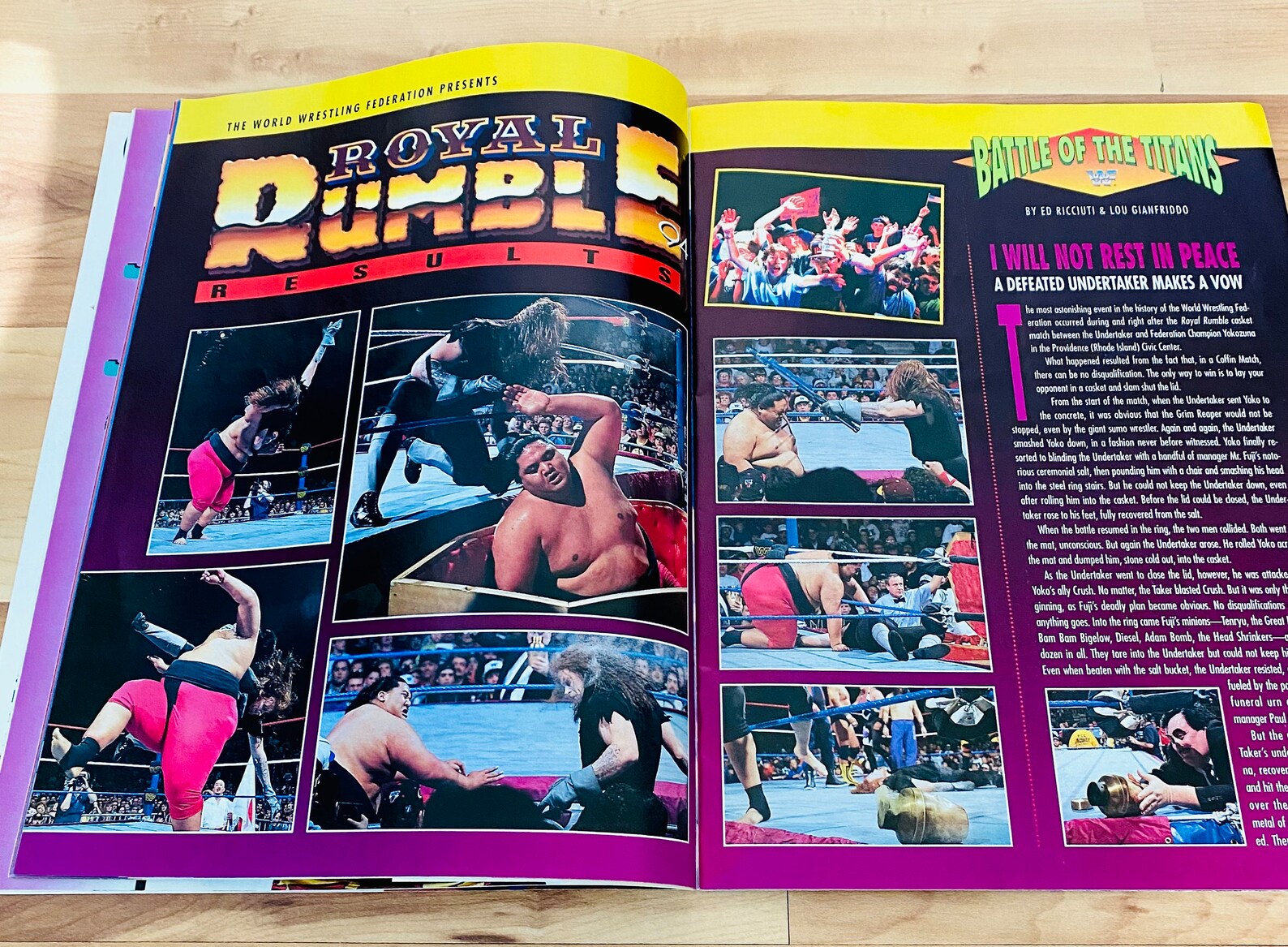 WWF Magazine April 1994 Yokozuna Champion Lex Luger & Bret Hart Iconic ...