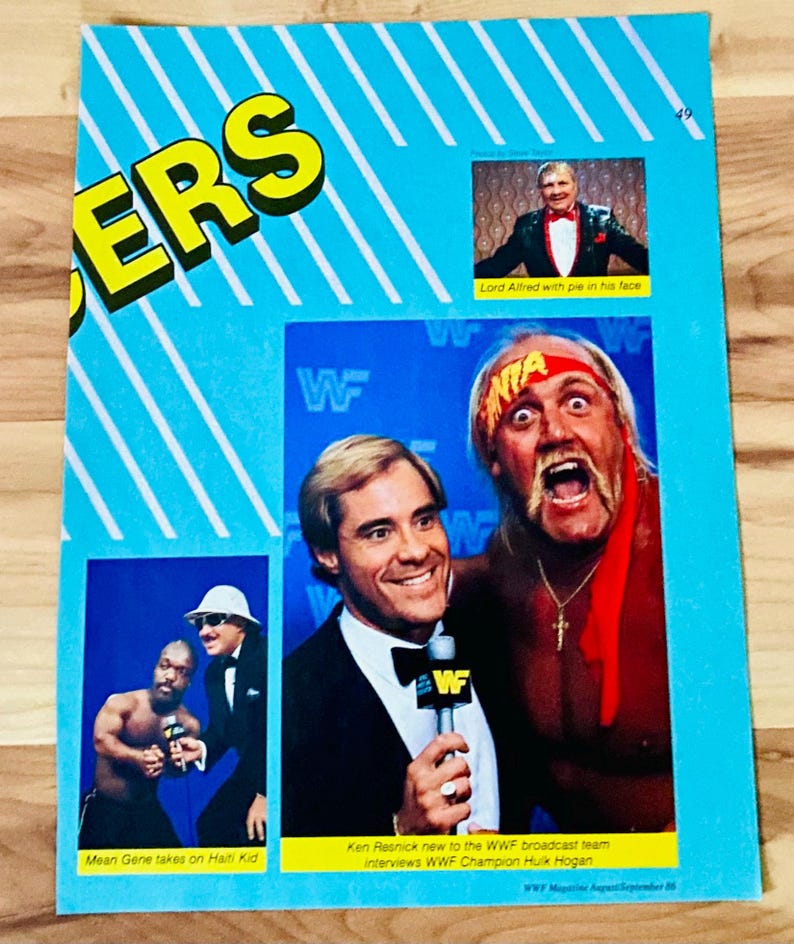Hulk Hogan WWF Champion 1986 WWF Magazine Interview Photo Print WWE ...