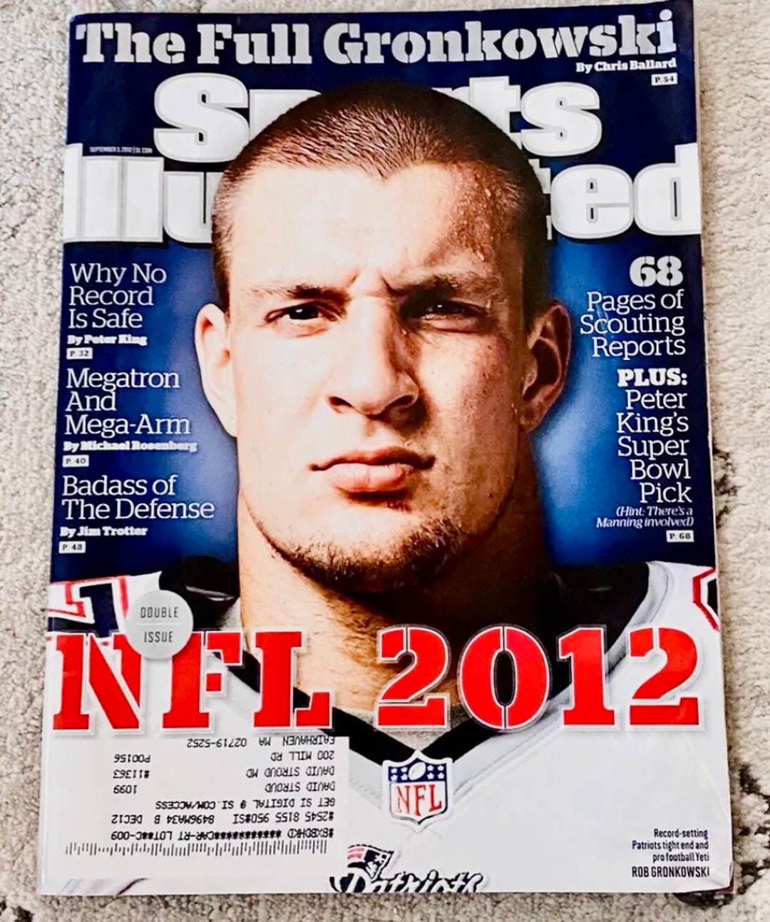 Rob Gronkowski Iconic Sports Illustrated September 3, 2012 Cover NFL ...