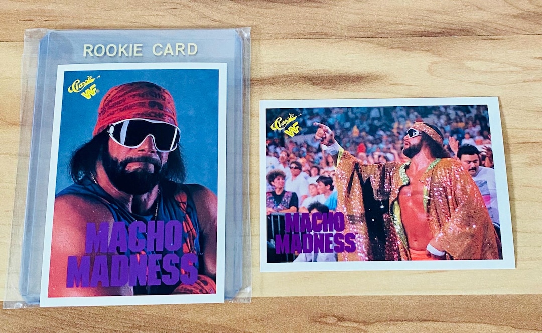 1990 Classic WWF Macho Man Randy Savage WWE Vintage Cards #4 & #60 Rare ...