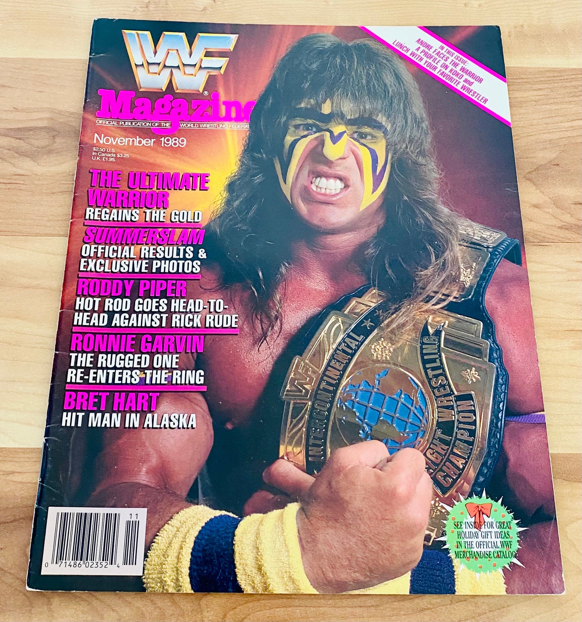 WWF Magazine November 1989 Ultimate Warrior Iconic Cover WWE - Etsy
