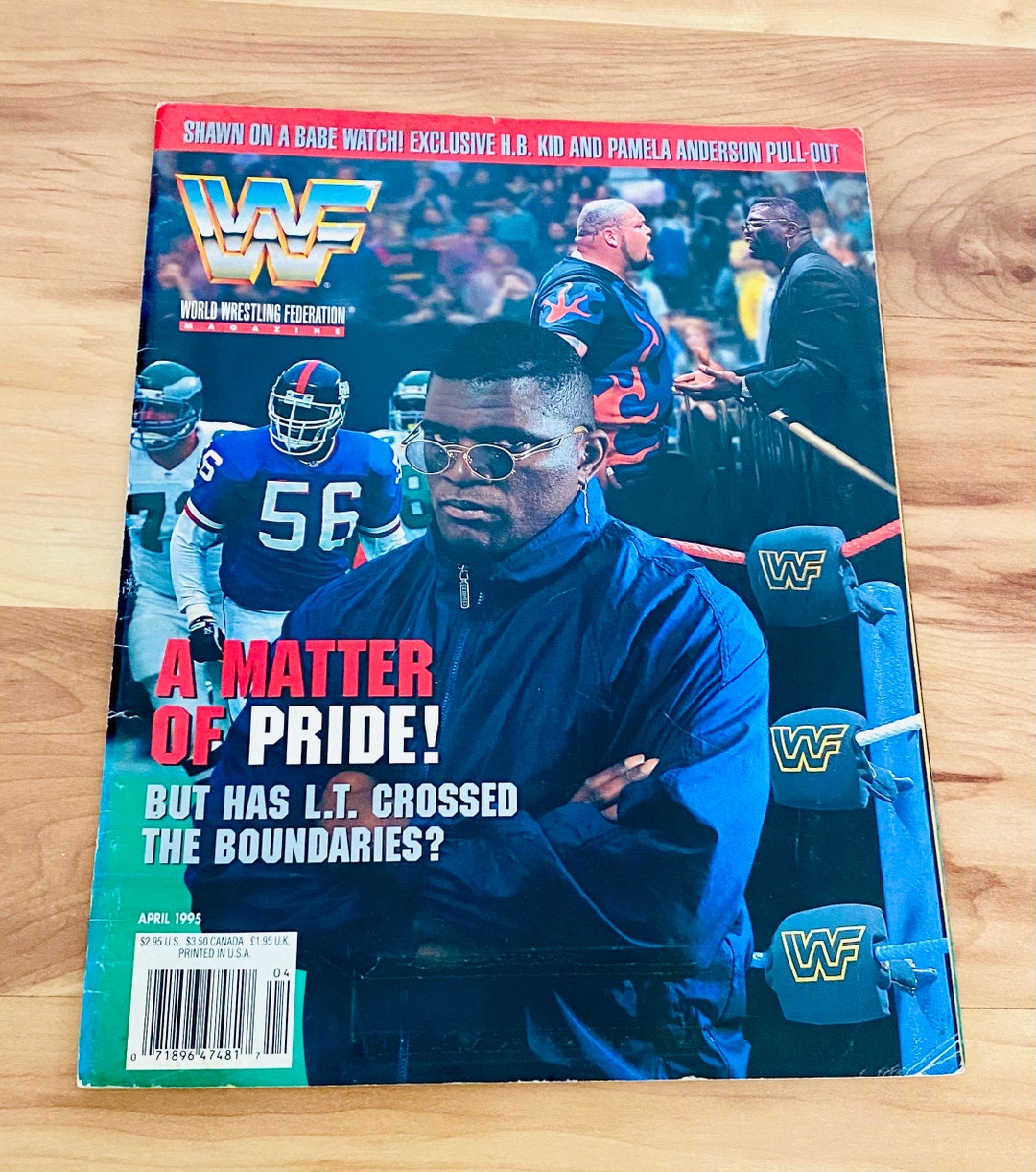 WWF Magazine April 1995 LAWRENCE TAYLOR Has Poster Shawn Michaels ...
