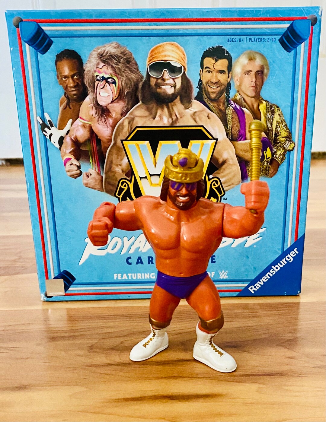 WWF Hasbro Macho King Randy Savage W/ Crown & Secpter Figure 1991 WWE ...