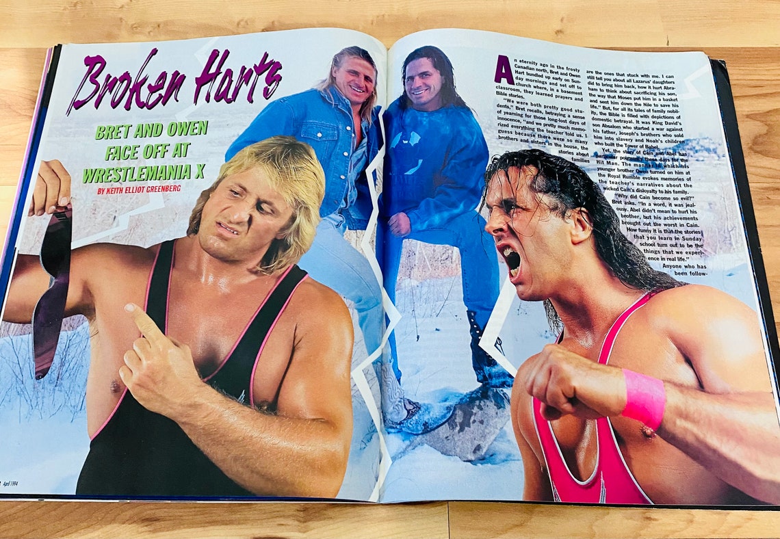 WWF Magazine April 1994 Yokozuna Champion Lex Luger & Bret Hart Iconic ...