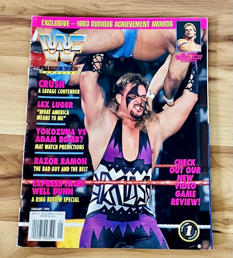 WWF Magazine January 1994 Crush Cover Razor Ramon LEX Luger Rare ...