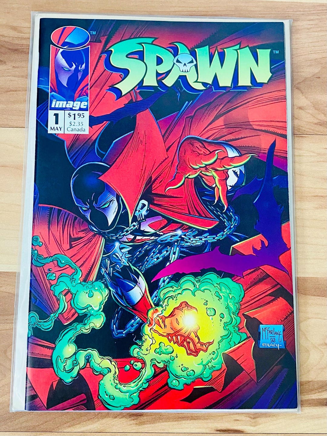Spawn #1 Comic Book Todd Mcfarlane Image Comics W/ Poster Rare 1992 ...