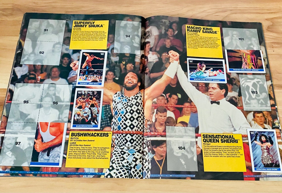 WWF Wrestling Superstars Sticker Album Book 1991 Great Condition WWE ...