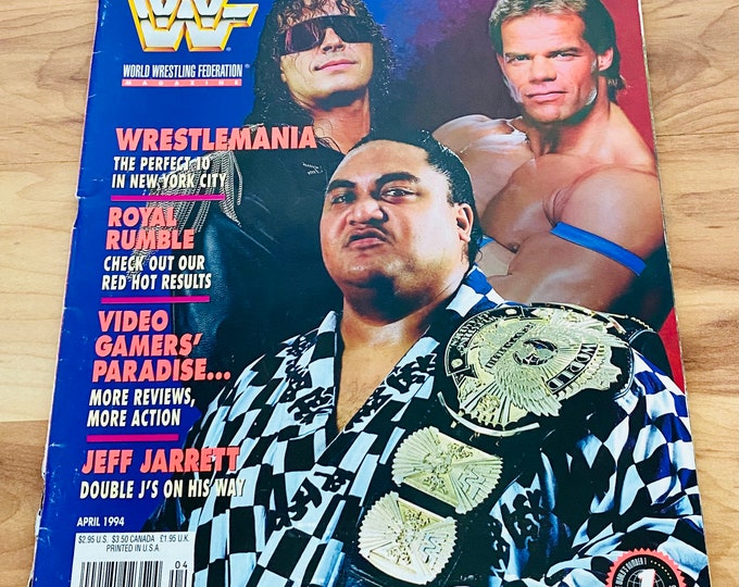 WWF Magazine April 1994 Yokozuna Champion Lex Luger & Bret Hart Iconic ...