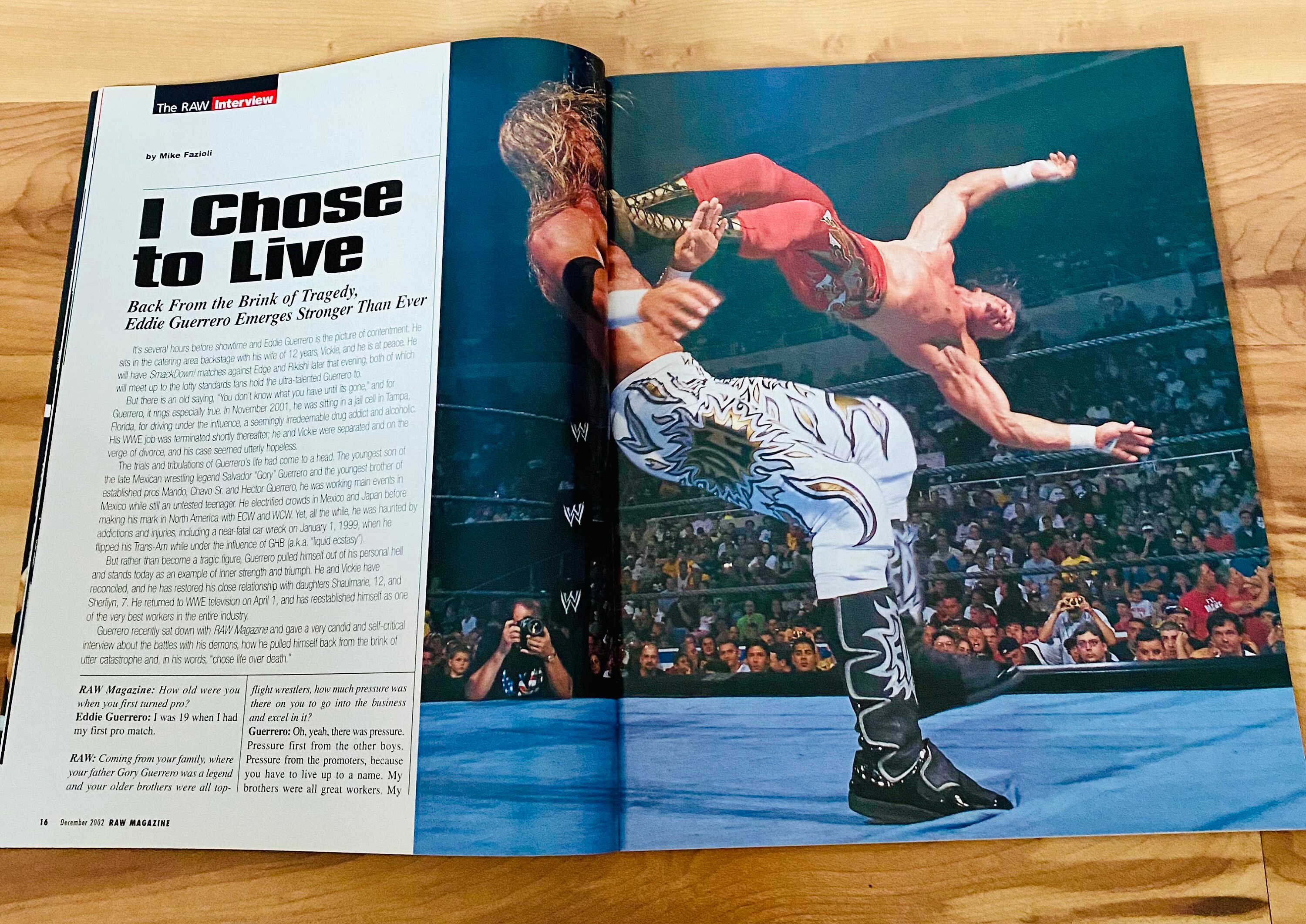 WWE RAW Magazine December 2002 Wrestling Rey Mysterio WWF Davis Poster ...