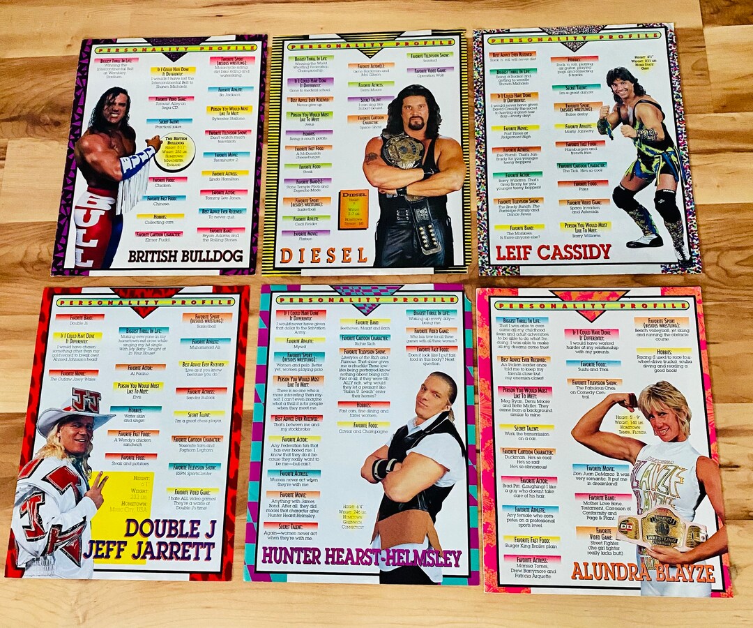 WWF Magazine Wrestling Posters Bundle WWE 1995 Insert 6 Original ...