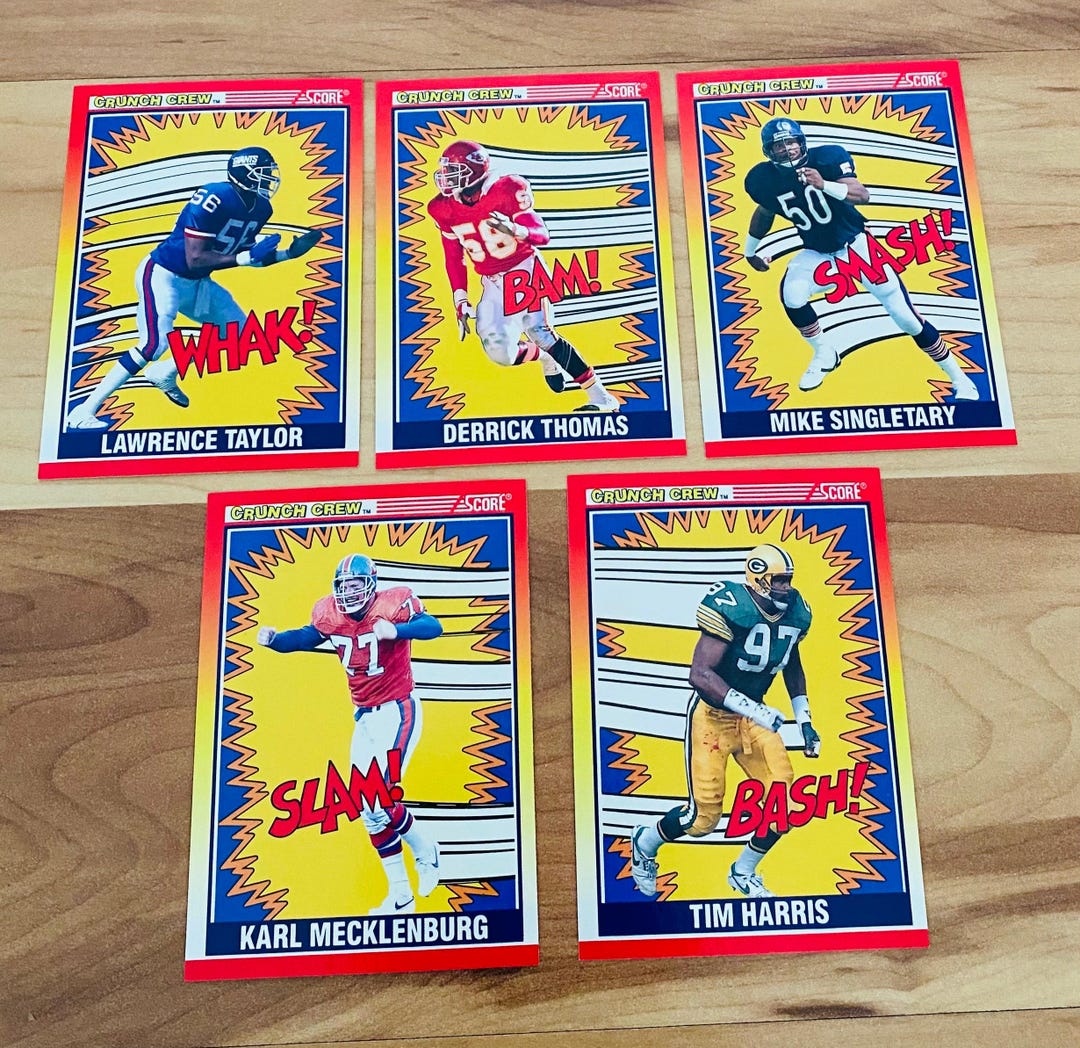 1990 Score Football Crunch Crew Complete 5 Card Set Rare Vintage NEW ...