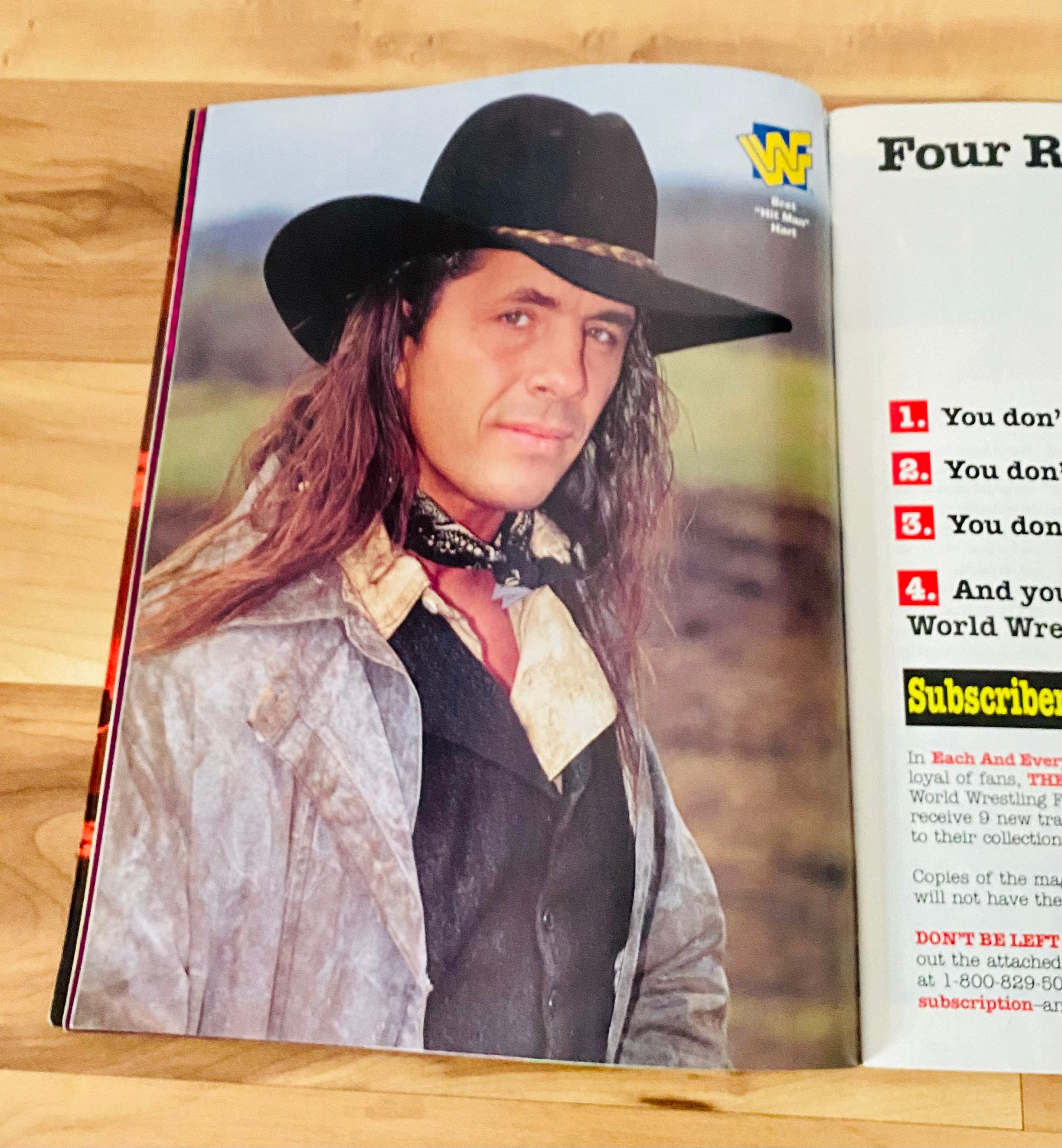 WWF Magazine October 1995 Bret Hart Cover With Razor Ramon Cutout ...