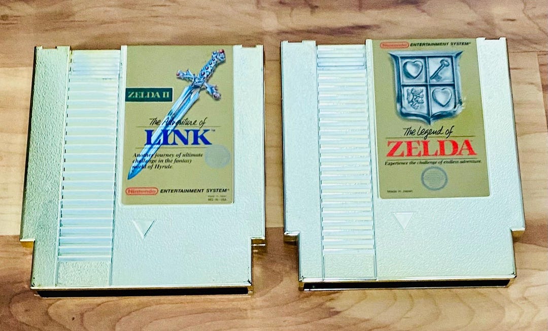 Zelda NES Gold Cartridge Lot - Legend of Zelda & Adventure of Link ...