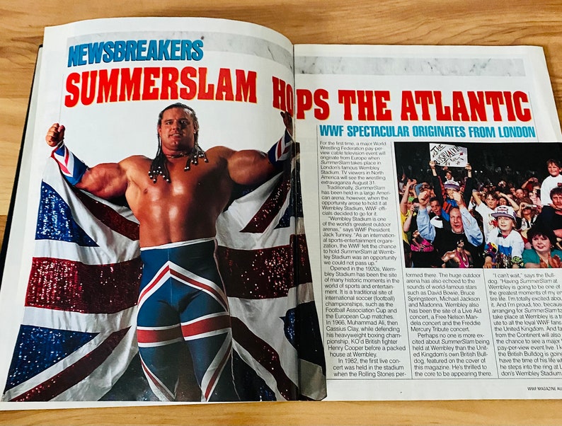 WWF Wrestling Magazine August 1992 British Bulldog Cover WWE - Etsy