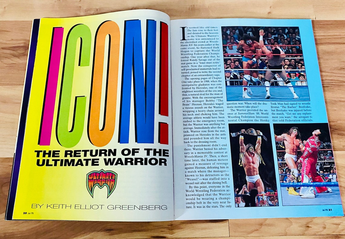 WWF Magazine June 1996 Shawn Michaels W/ Ultimate Warrior Cards Cutout ...