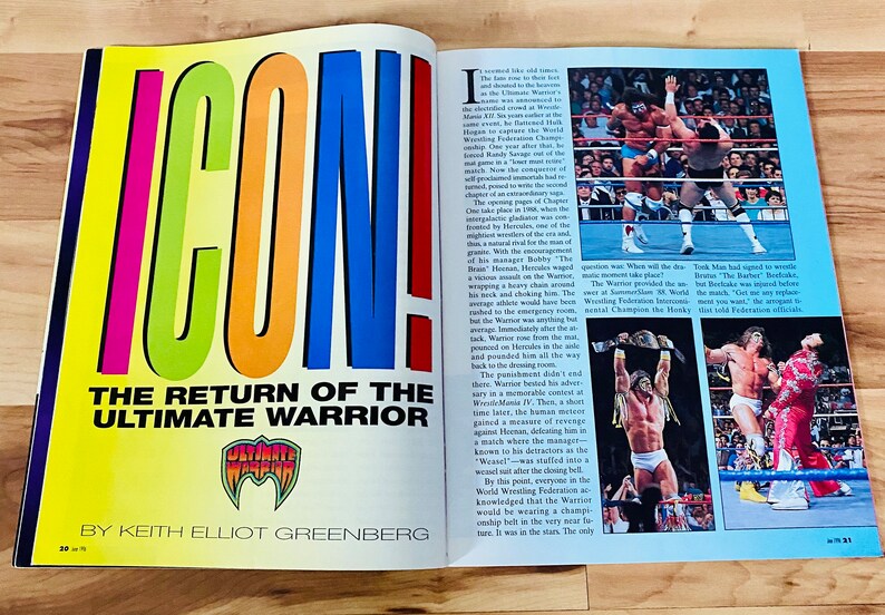 WWF Magazine June 1996 Shawn Michaels W/ Ultimate Warrior Cards Cutout ...