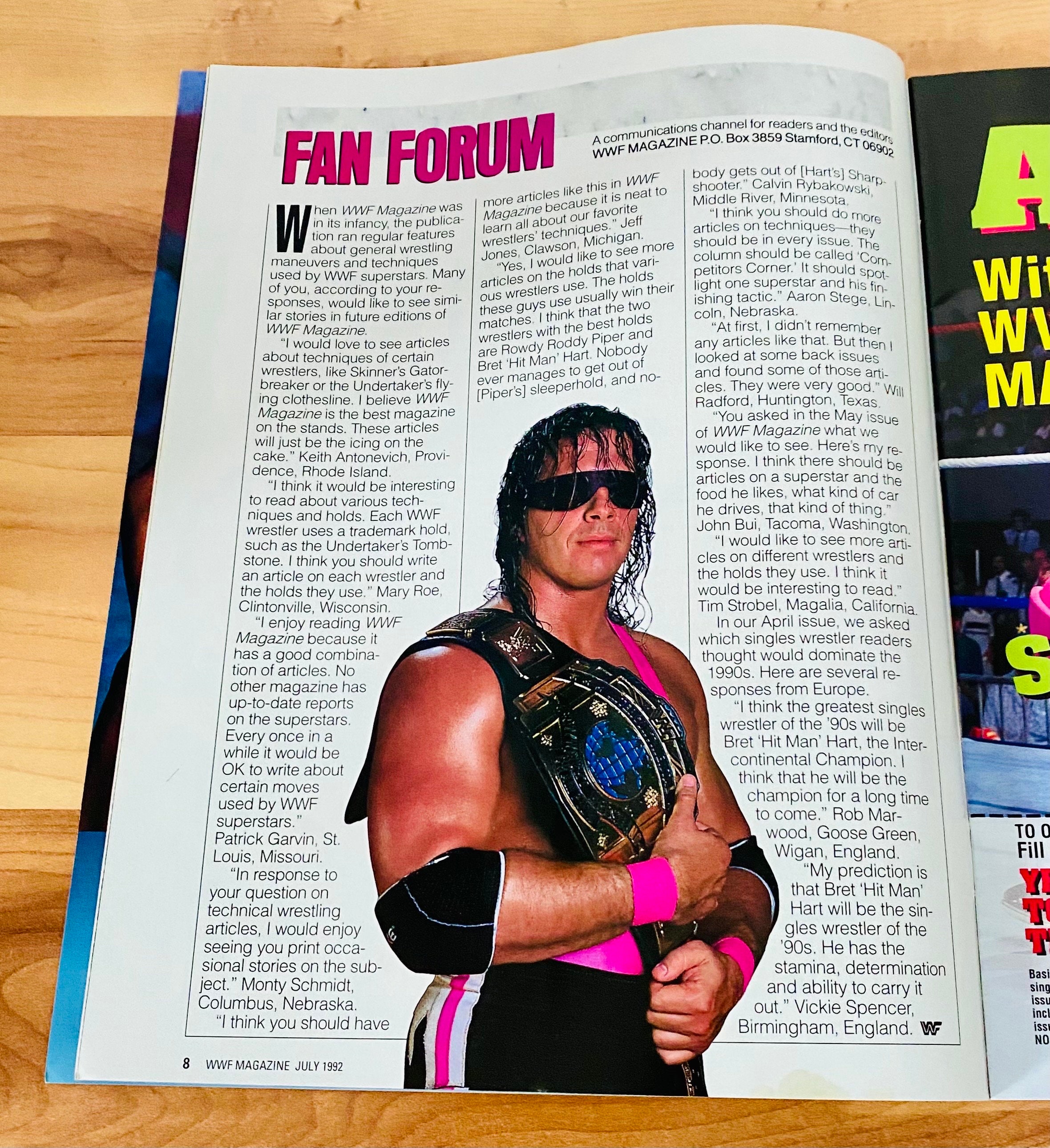 WWF Wrestling Magazine July 1992 Ultimate Warrior Iconic Cover WWE NM ...