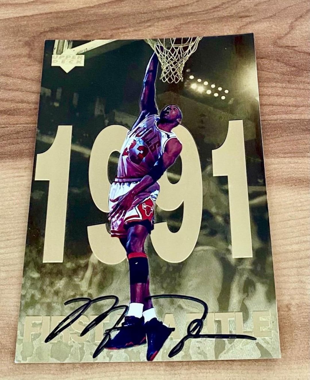 1998 Upper Deck MICHAEL JORDAN Gatorade Gold Card #7 - 1991 First Title ...