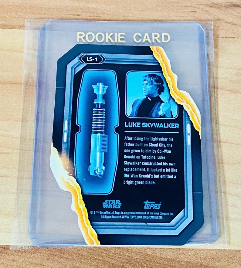 Luke Skywalker Lightsaber Insert Die Cut Card 2023 Topps Star Wars LS-1 ...