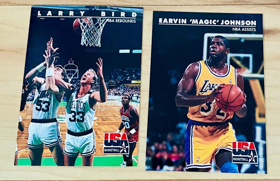 1992 Skybox USA Larry Bird & Magic Johnson Cards Dream Team Rare NM ...