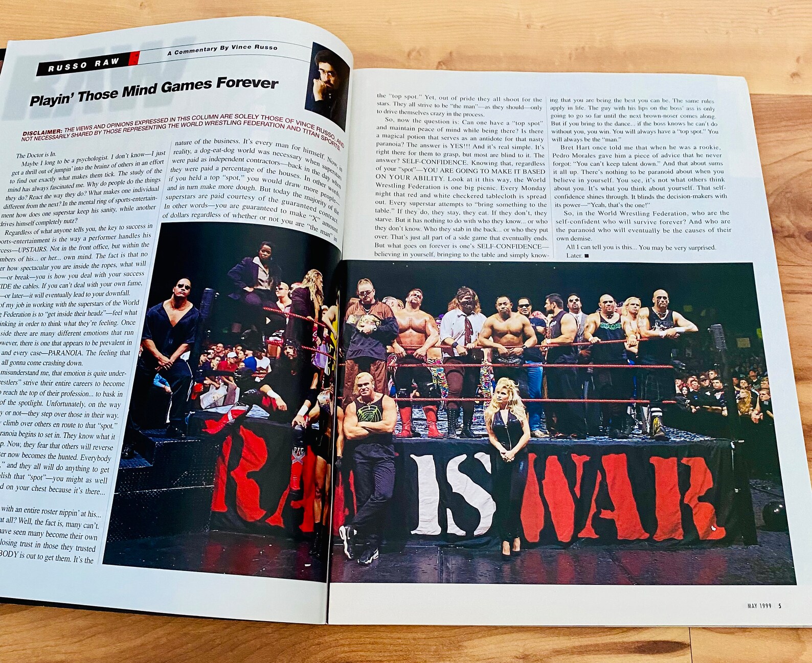 WWF RAW Magazine May 1999 Steve Austin Vince Mcmahon Cover W/ Divas ...