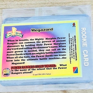 1994 Mighty Morphin Power Rangers Series 1 Foil Insert Card 6 of 12 ...