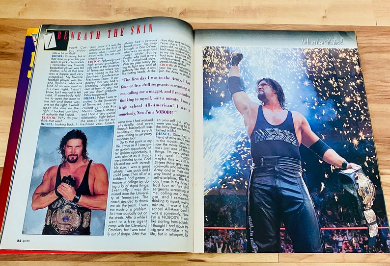 WWF Magazine April 1995 LAWRENCE TAYLOR Has Poster Shawn Michaels ...