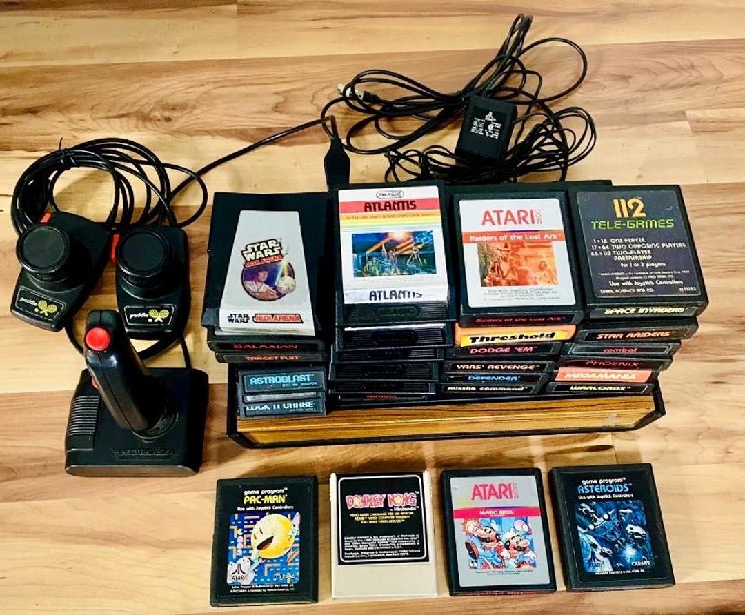 Atari 2600 System Bundle With Console 30 Games Mario Bros Donkey Kong ...