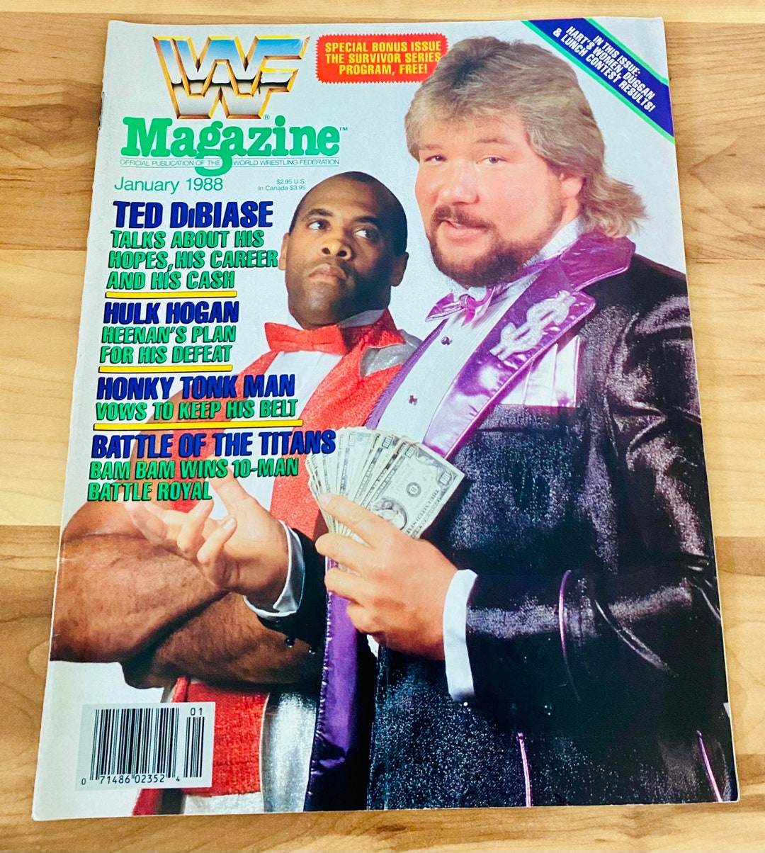 WWF Wrestling Magazine January 1988 Million Dollar Man Ted Dibiase WWE ...