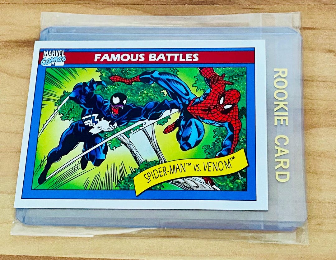 1990 Marvel Comics Card #106 Spider-man Vs. Venom Rookie Famous Battles ...