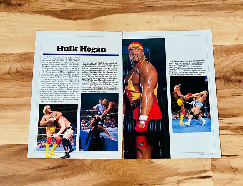 Hulk Hogan WWF 1990 Original 20x8 Photo WWE Vintage Picture Print Rare ...