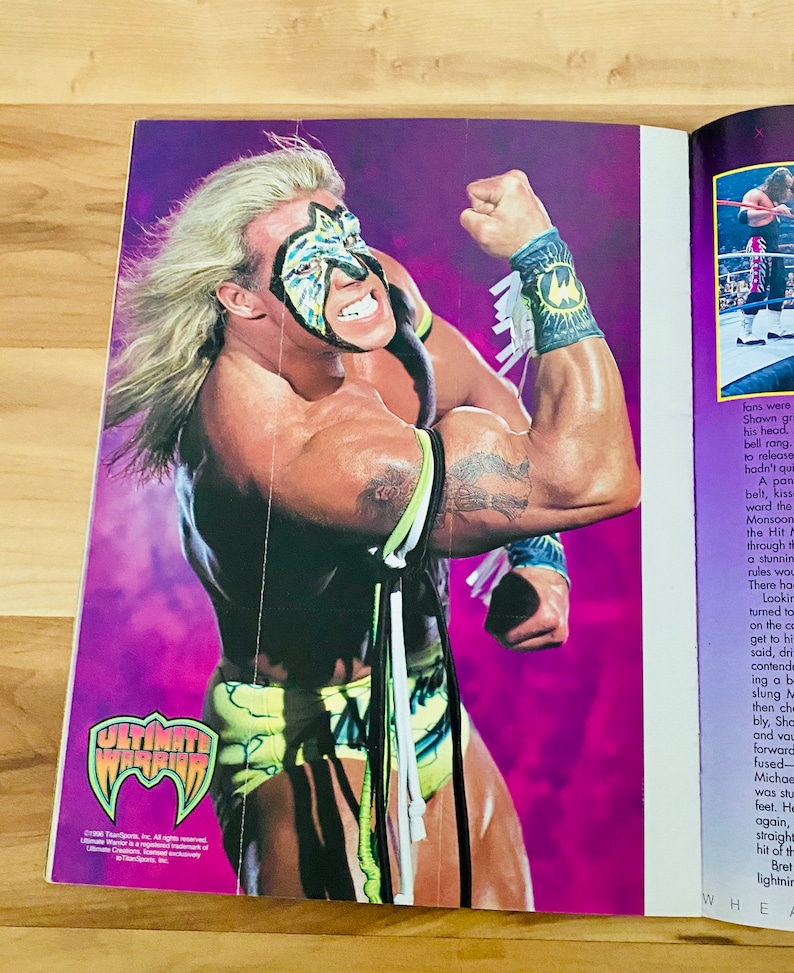 WWF Magazine June 1996 Shawn Michaels W/ Ultimate Warrior Cards Cutout ...