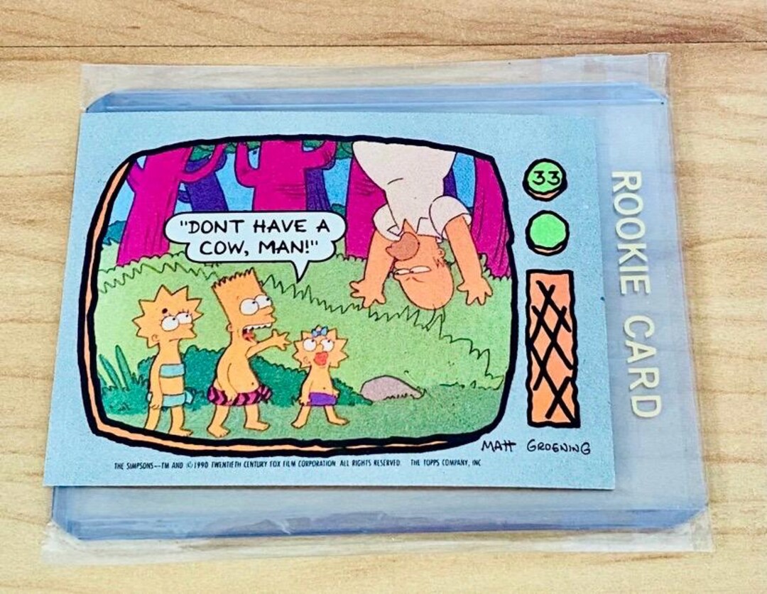 The Simpsons Bart Lisa Maggie & Homer Simpson Rookie 1990 Topps Card ...