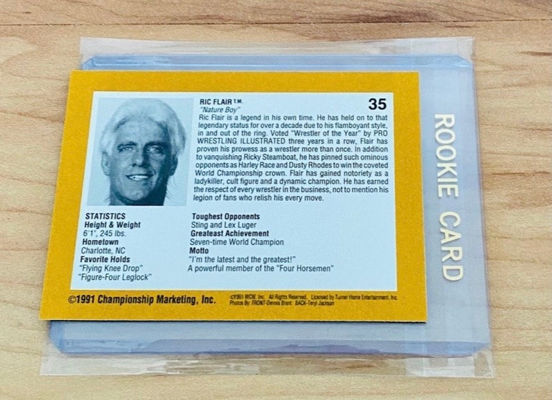 Ric Flair Rookie 1991 Championship Marketing WCW Wrestling Card 35 WWE ...