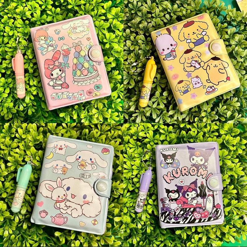 Cute Mini My Melody, Kuromi, Pompompurin, and Cinnamaroll Notebook With ...