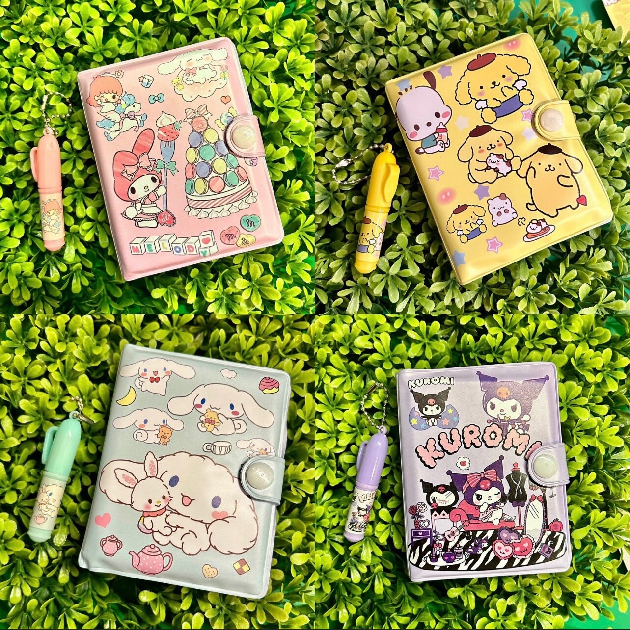 Cute Mini My Melody, Kuromi, Pompompurin, and Cinnamaroll Notebook With ...