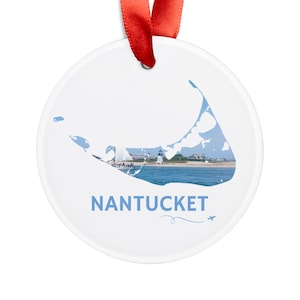 Nantucket Acrylic Ornament, Brant Point Lighthouse Photo, Nautical ...