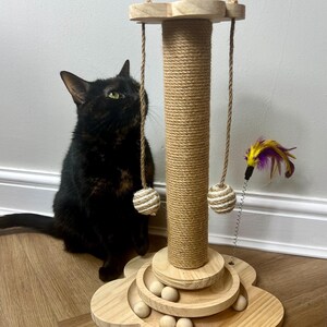 Cat Ball Batting Tower, Interactive Fluffy Toy Ball Cat Furniture, Gift ...